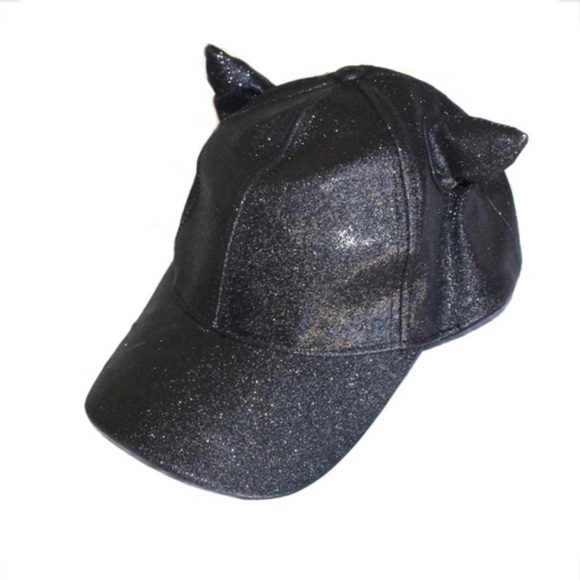 Aldo | Accessories | Aldo Black Glitter Cat Ear Baseball Cap | Poshmark